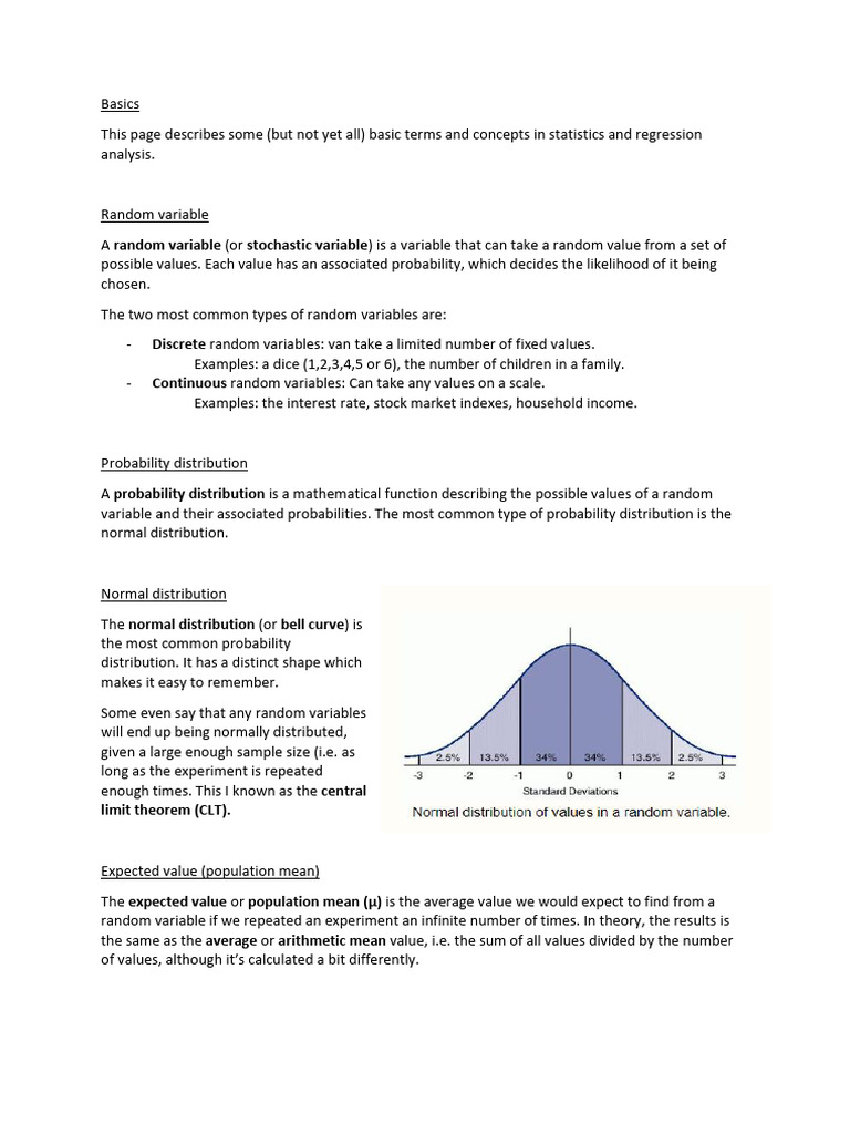 Basics | PDF | Variance | Probability Distribution