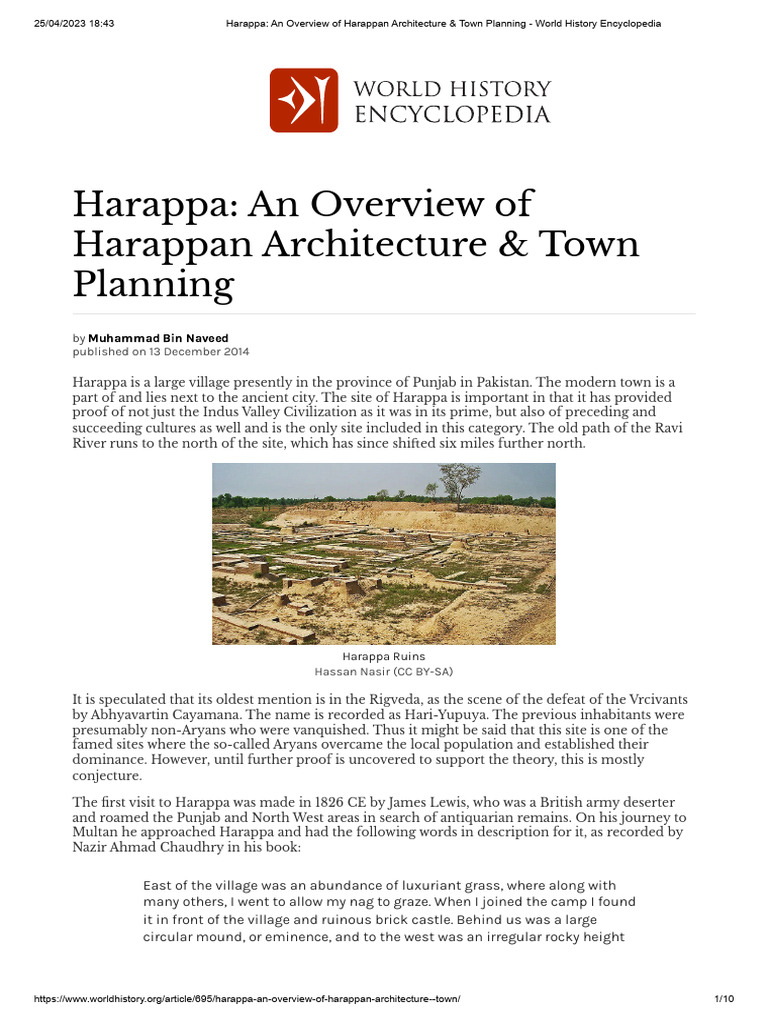 Harappa - An Overview of Harappan Architecture & Town Planning - World ...