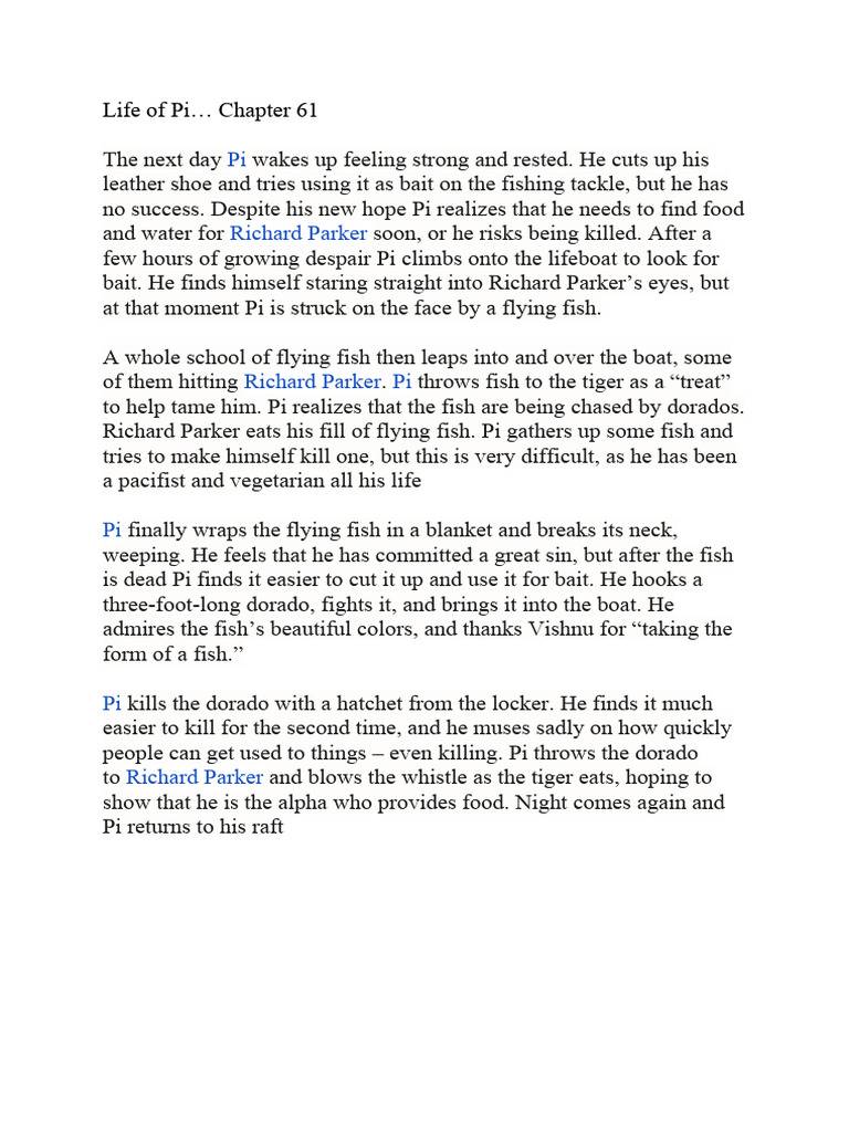 Life of Pi Summay | PDF