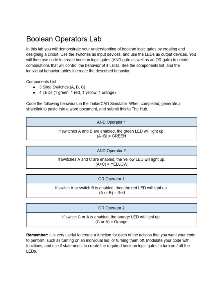 Boolean Operators Lab | PDF