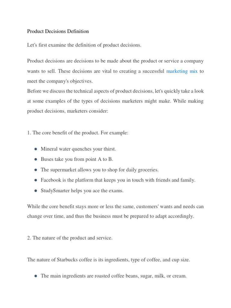 Product Decision | PDF