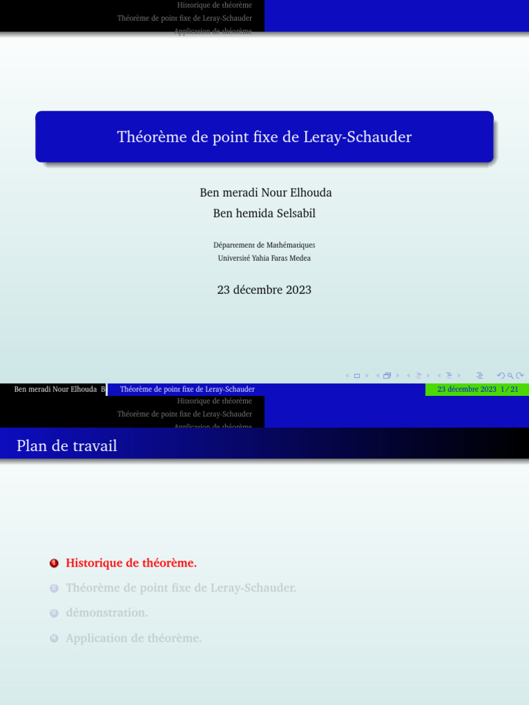 Théorème de Point Fixe de Leray-Schauder | PDF | Compacité ...