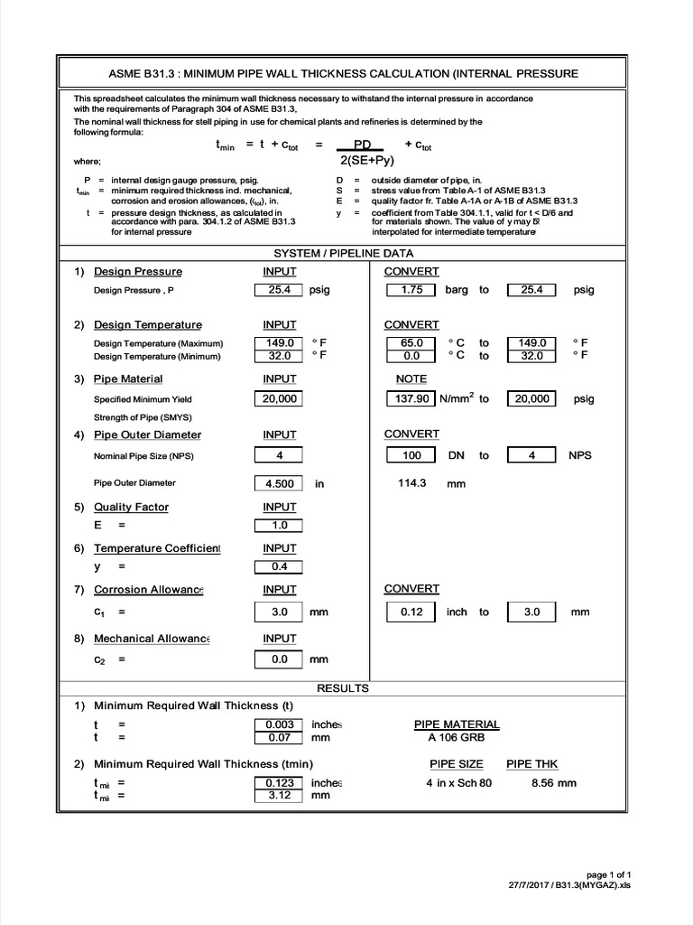 Asme b31-3 WALL Compress | PDF | Home Appliance | Physical Sciences