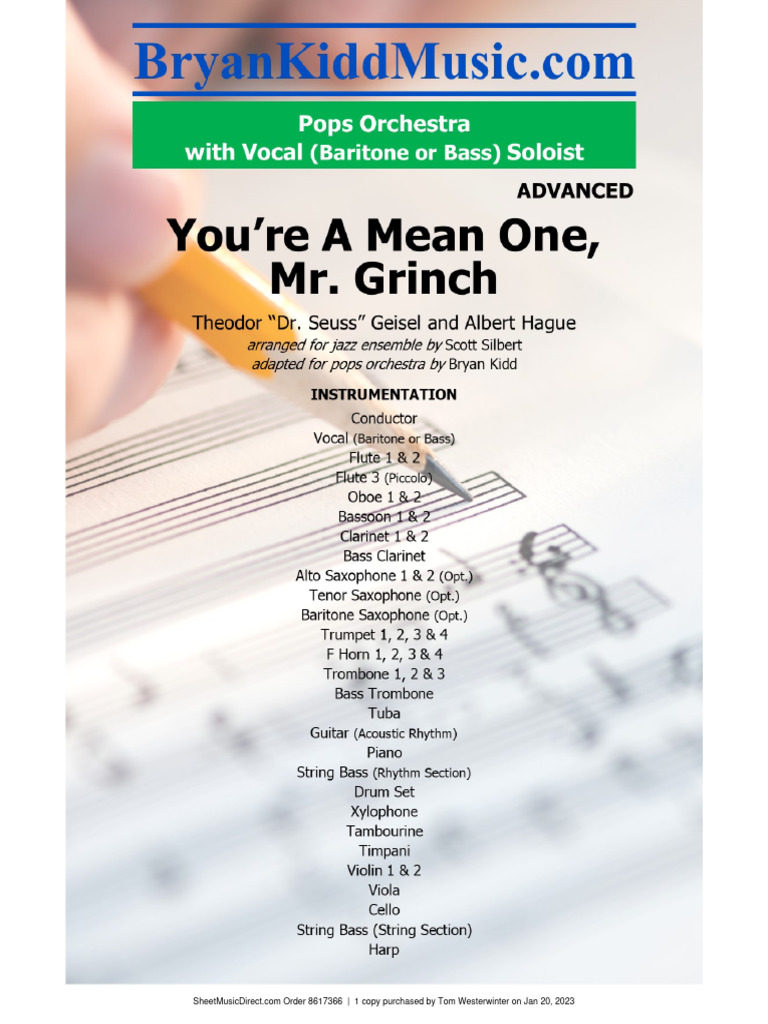Youre A Mean One MR Grinch | PDF | Instruments de musique | Technologie ...