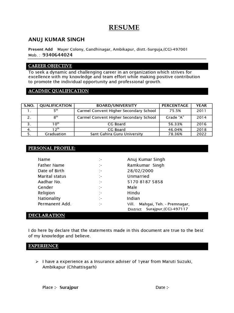 Resume (Anuj Singh) | PDF Resume (Anuj Singh) | PDF
