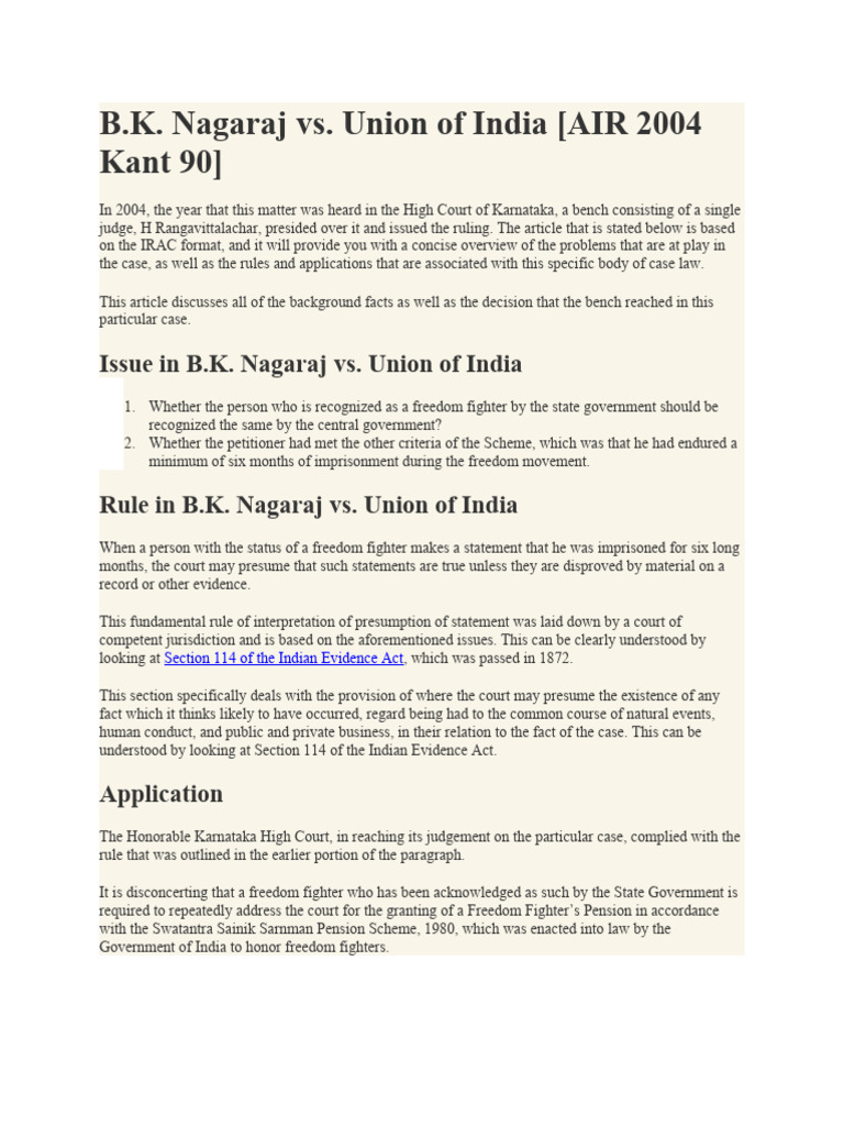 B.K. Nagaraj vs. Union of India | PDF | Political Law | Judiciaries