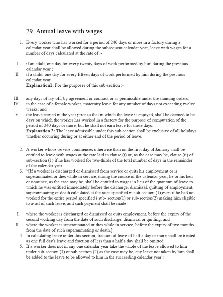 Annual Leave With Wages | PDF | Employment | Business Law