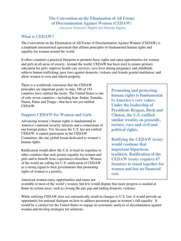 CEDAW Factsheet 20100429 | PDF | Social Science