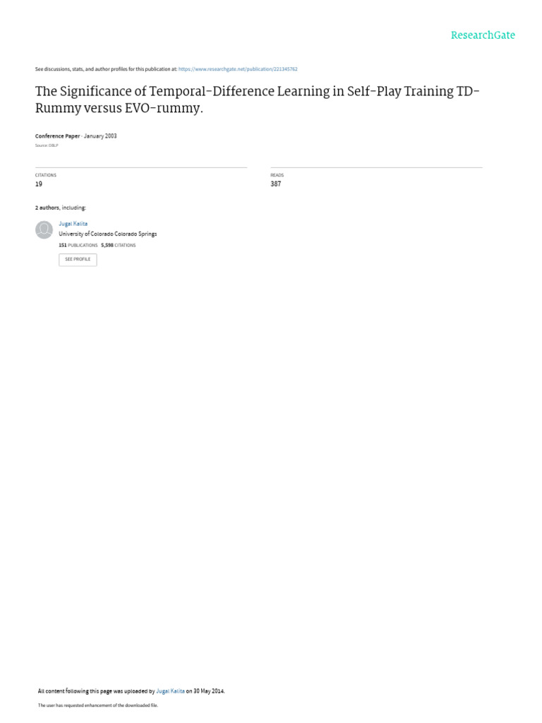 The Significance Of Temporal Difference Learning I Download Free Pdf Applied Mathematics
