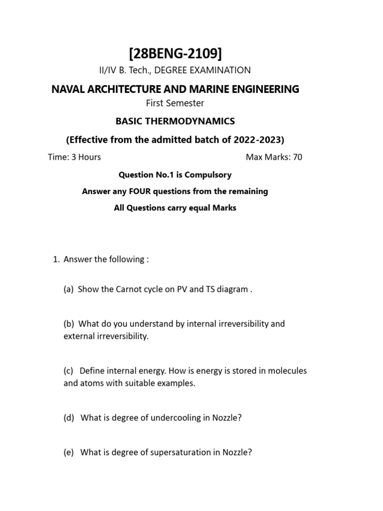 ETD Final Exam 4 | PDF | Turbine | Heat