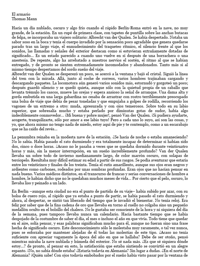 El Armario Cuento de Terror | PDF | Verdad