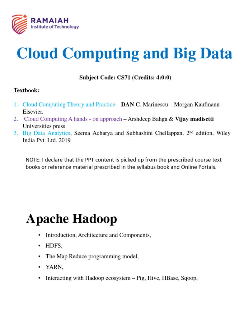 Unit-Iv CC&BD CS71 | PDF | Apache Hadoop | Map Reduce Unit-Iv CC&BD CS71 | PDF | Apache Hadoop | Map Reduce