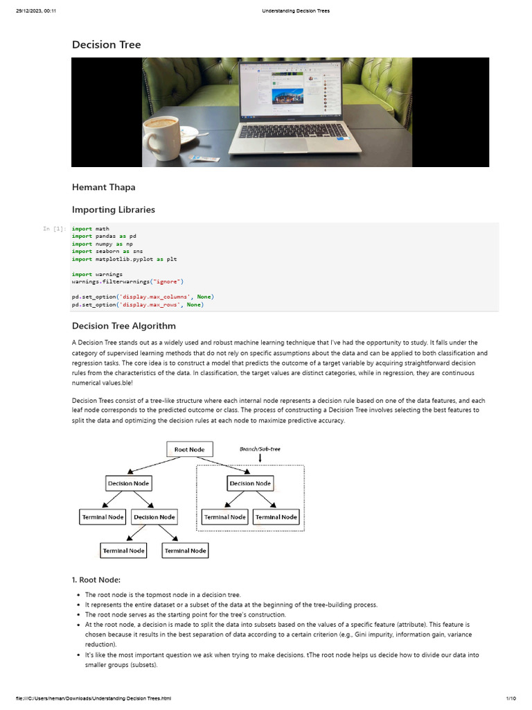 Breaking Down Decision Tree Algorithm | PDF | Regression Analysis | Algorithms
