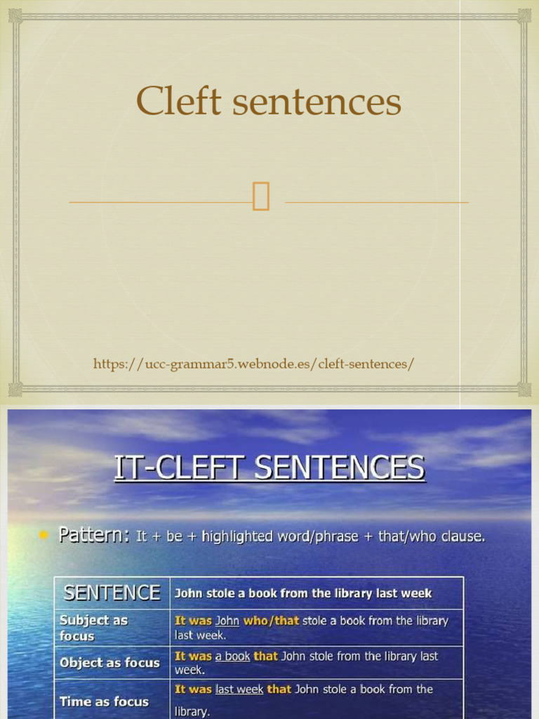 Cleft Sentences | PDF