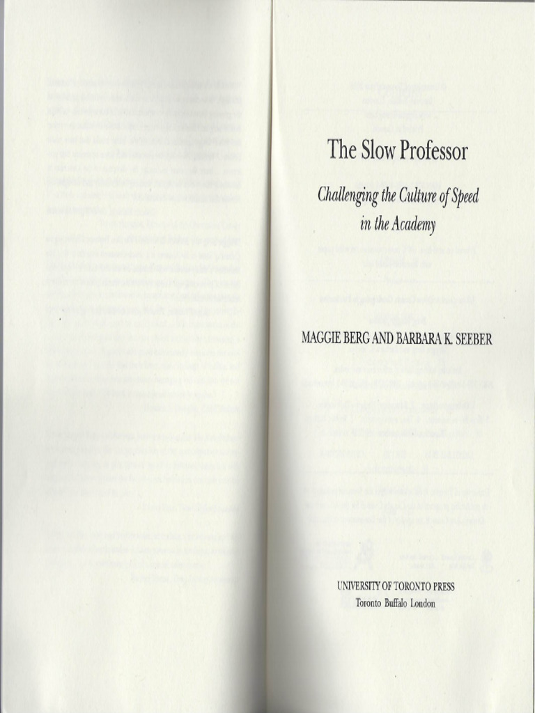 Collini Foreword To The Slow Professor | PDF