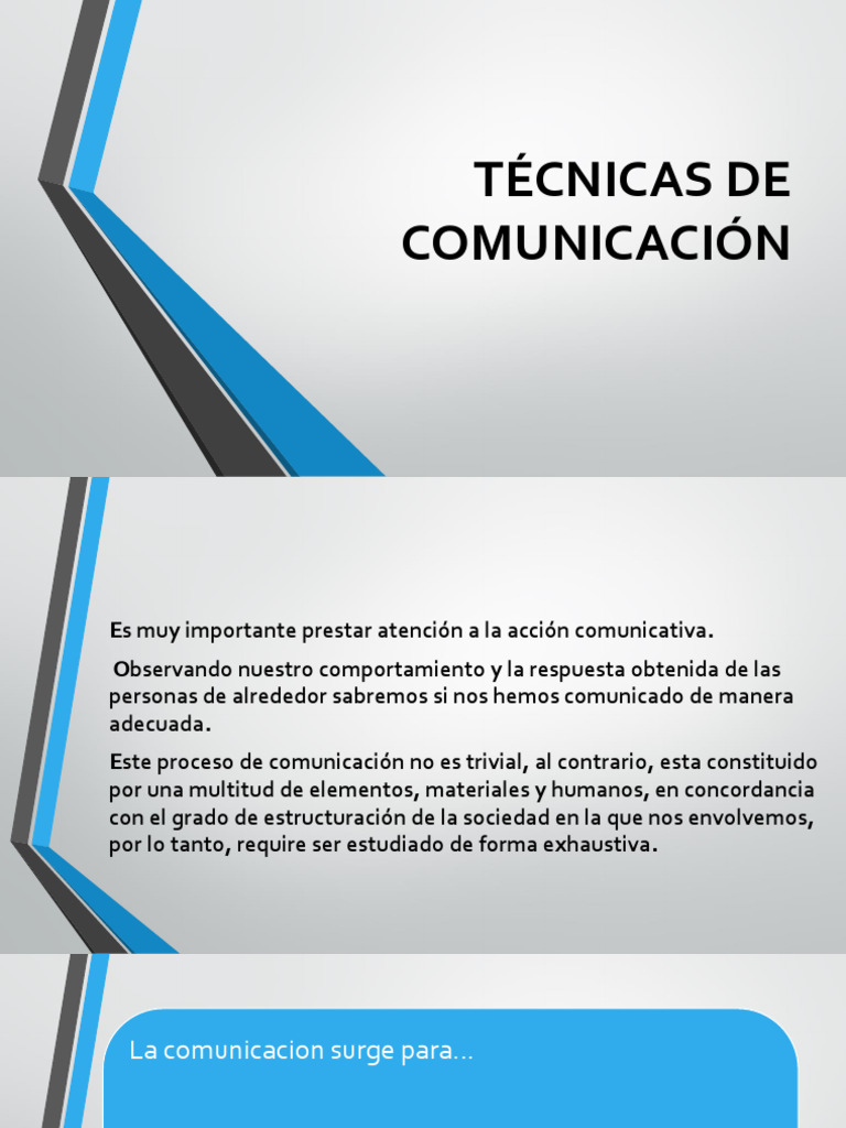 Tecnicas de Comunicacion | PDF | Comunicación