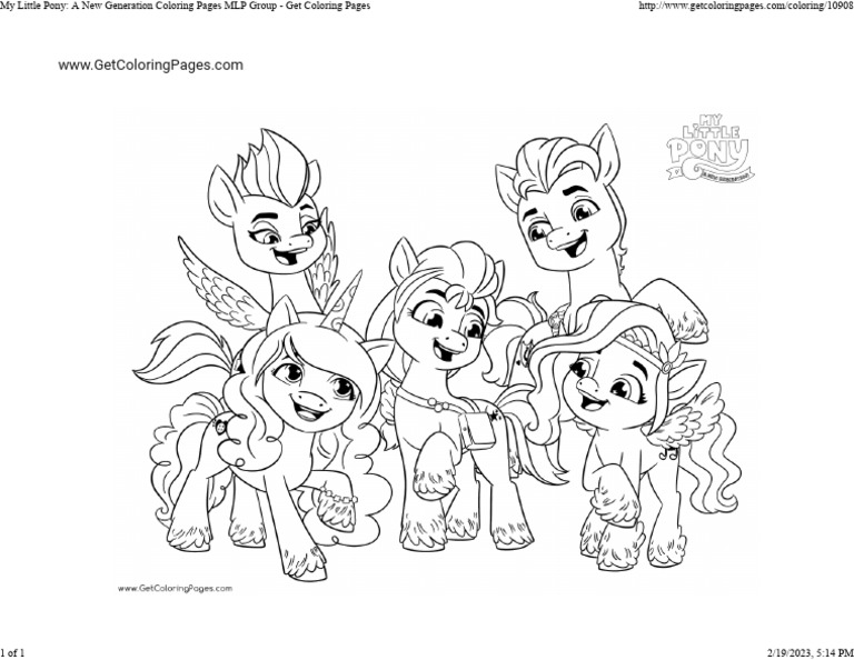 My Little Pony A New Generation Coloring Pages MLP Group - Get Coloring ...