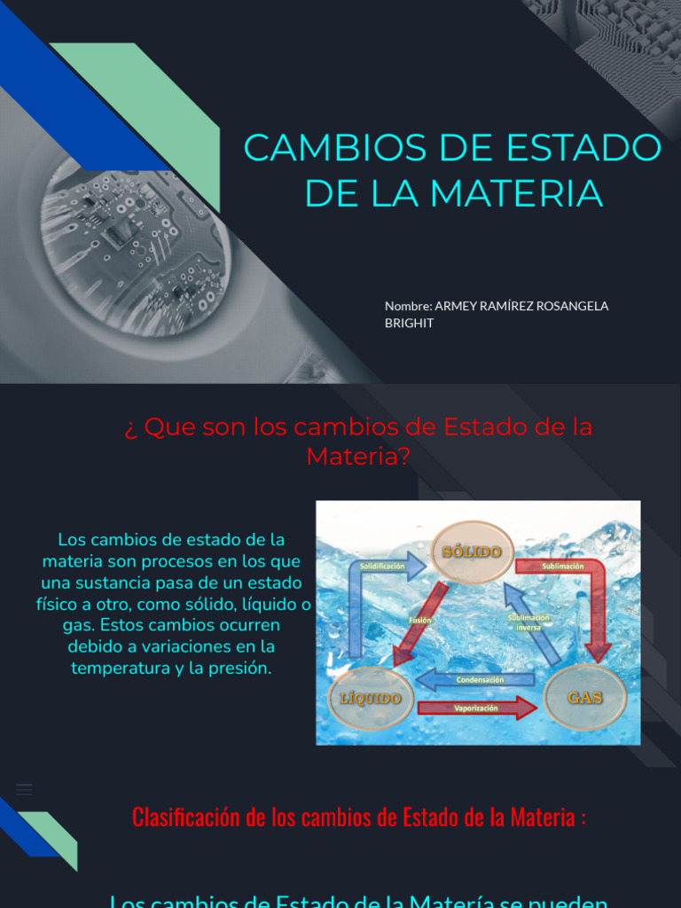 Cambios de Estado de la Materia | PDF | Agua | Líquidos