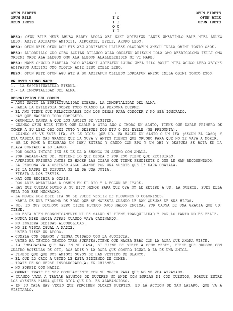 14-Ofun Birete | PDF | Santeria | Religiones religiosas