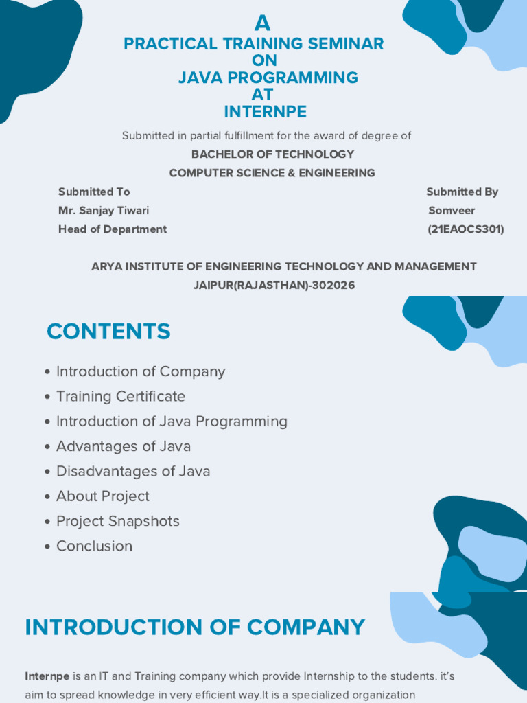Java Programming Presentation Pdf Java Programming Language 1294