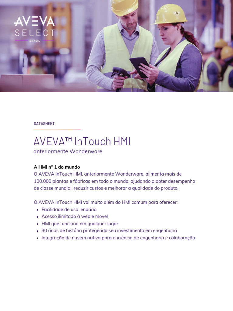 Datasheet AVEVA InTouch HMI | PDF | Rede mundial de computadores | Internet e Web