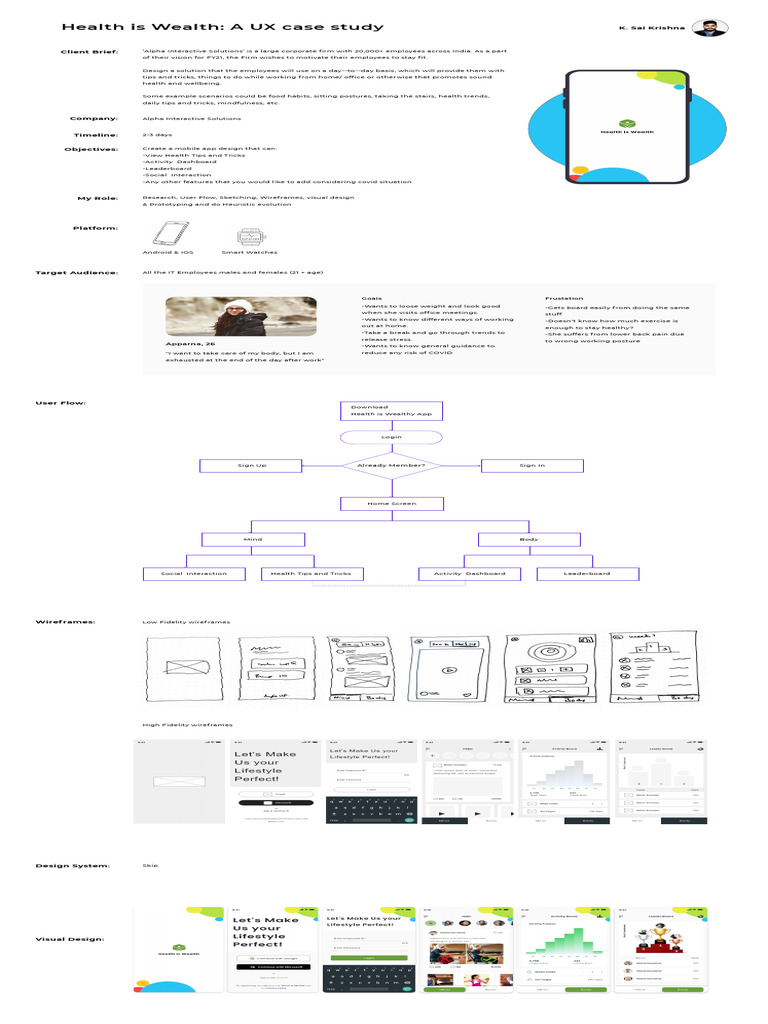 Health Is Wealth A UX Case Study | PDF