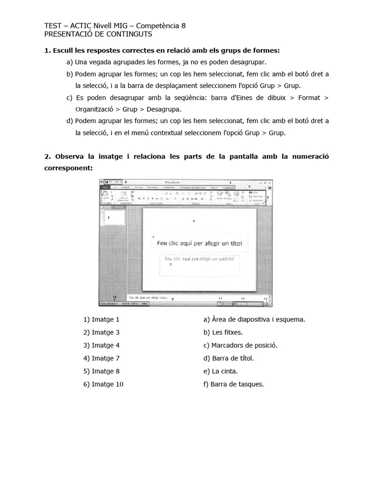 A2 C8 Questionari | PDF