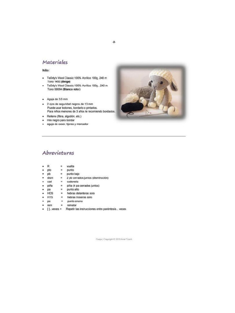 Amigurumi - Oveja | PDF