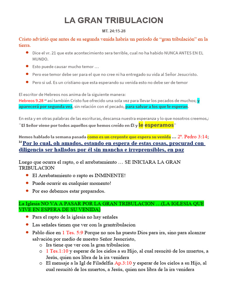 La Gran Tribulacion | PDF | Gran tribulación | Éxtasis