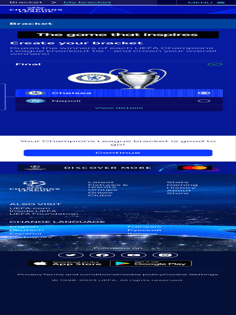 Bracket UEFA Champions League UEFA.com | PDF