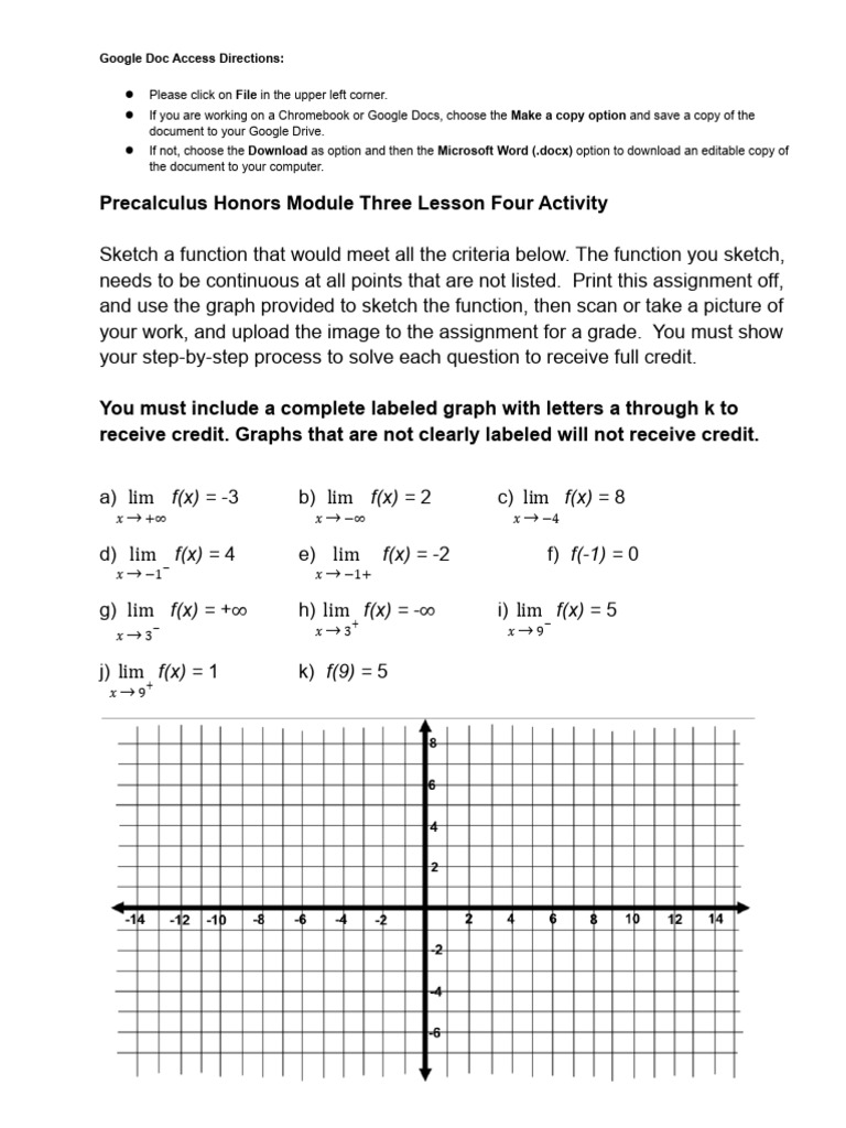 Precalculus Honors Module Three Lesson Four Activity | PDF
