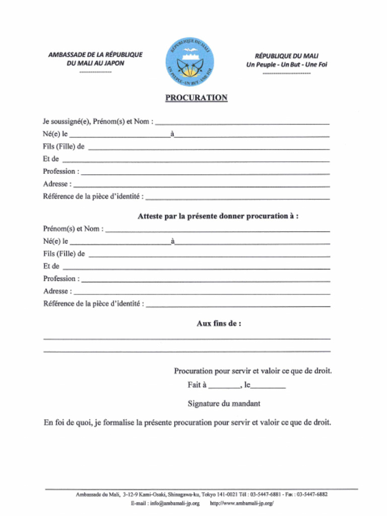 Formulaire de Procuration | PDF