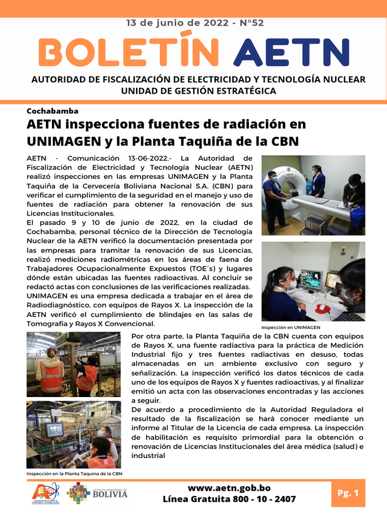 Aetn Inspecciona-Nramirez-2022-06-18-A | PDF | Desintegración radioactiva | Rayo X