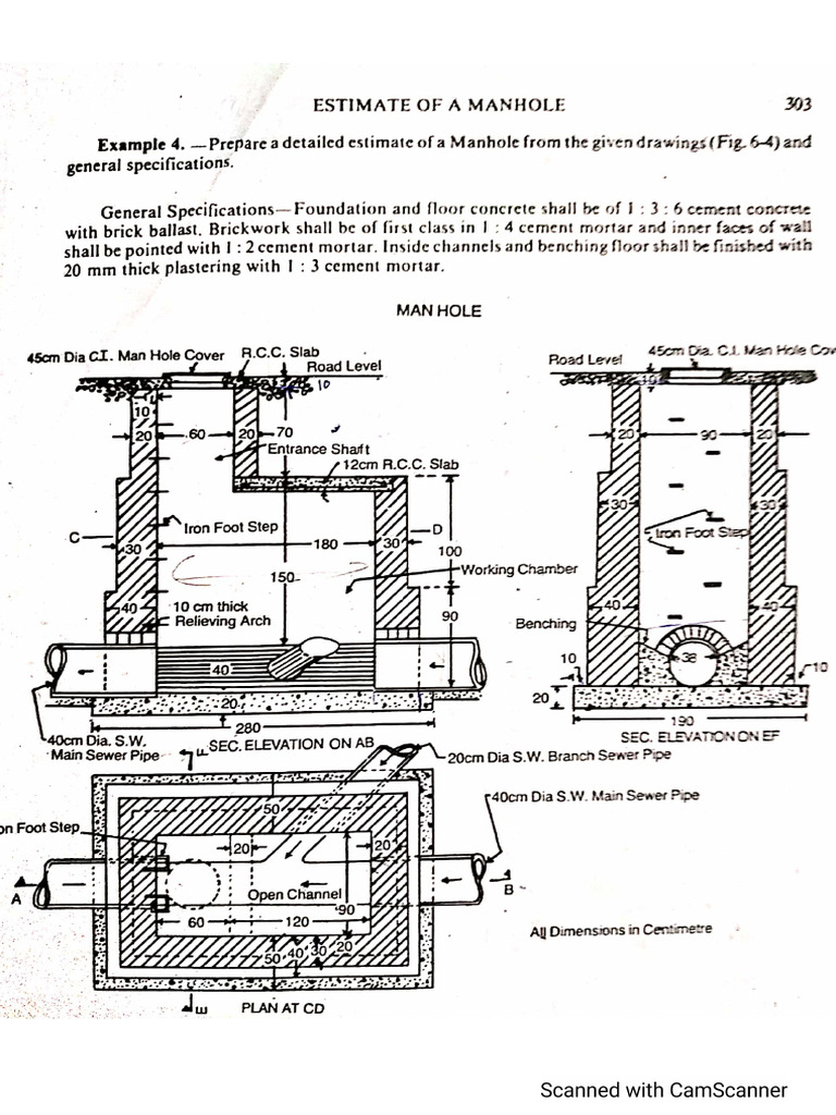 Manhole and Septic Tank | PDF