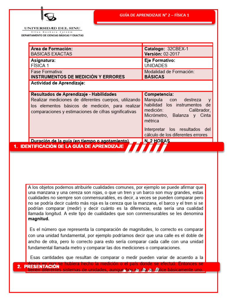 GUIA-Laboratorio de Fisica #1-MEDICIONES | PDF