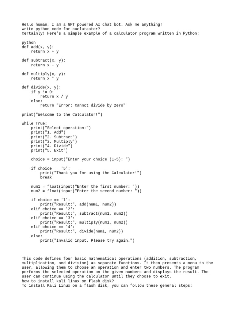 Chat | PDF | Programming | Computer Program