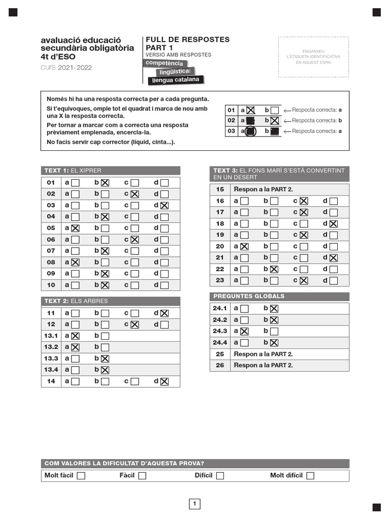 Respostes Catala | PDF