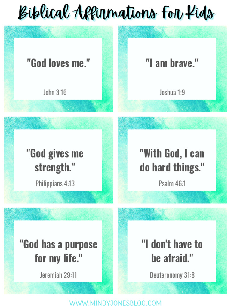 Biblical Affirmations for Kids | PDF | Religion & Spirituality