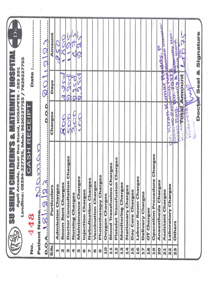 Hospital Main Bill | PDF
