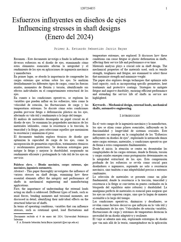 Formato Presentacion Documentos Normas Ieee (1) | PDF | Eje | Resistencia de materiales