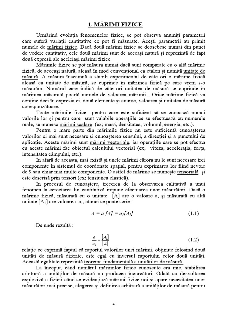 Marimi Fizice. Sistemul International de Unitati de Masura | PDF