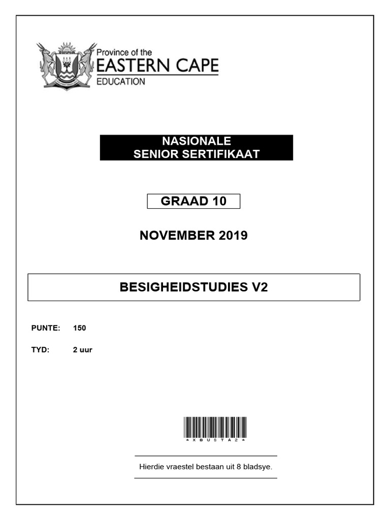 BUS STUDIES P2 GR10 QP NOV2019 - Afr D | PDF