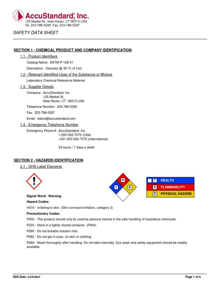 Hds Estandar de Viscosidad | PDF