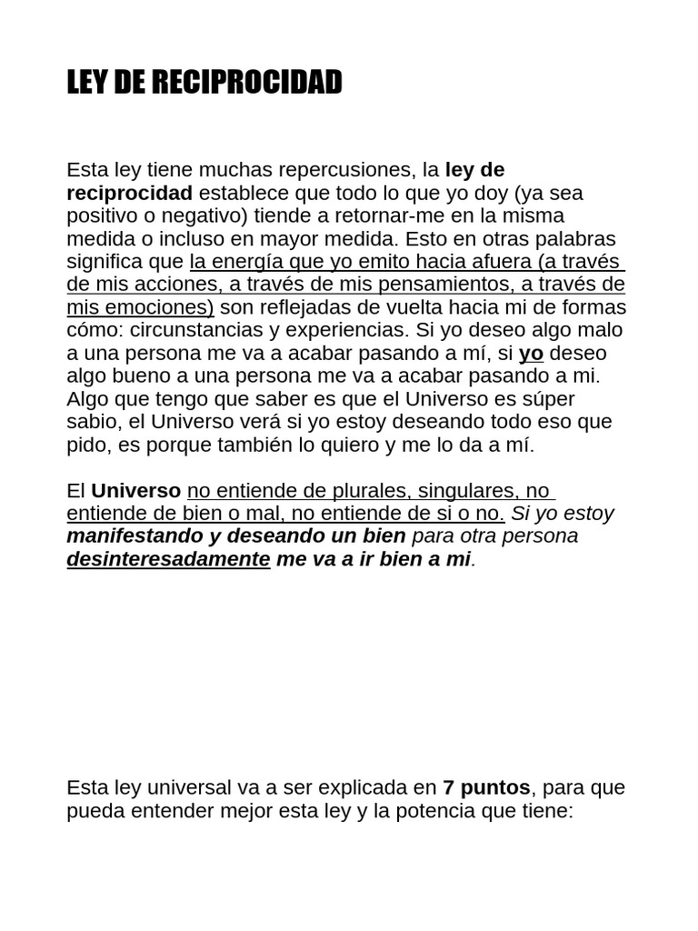 Ley de Reciprocidad | PDF