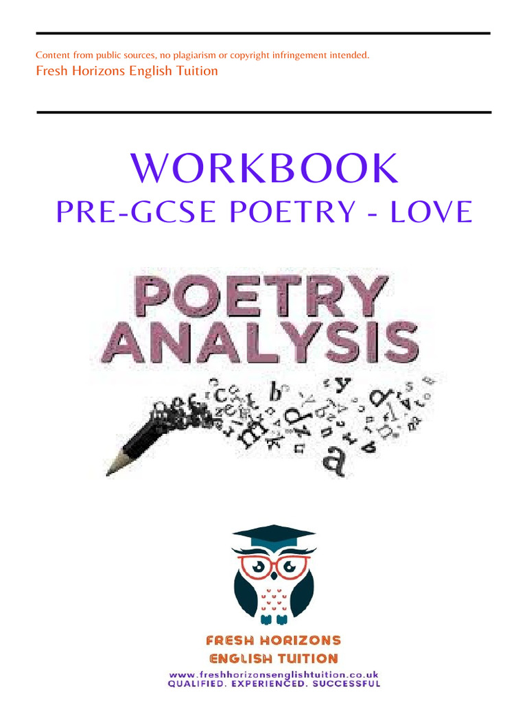 workbook Pre-gcse poetry v2 | PDF