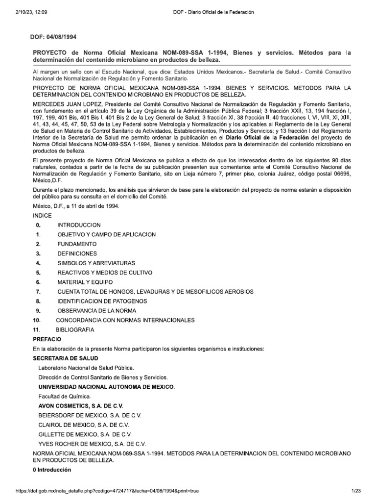 Nom 089 Ssa1 1994 Pdf