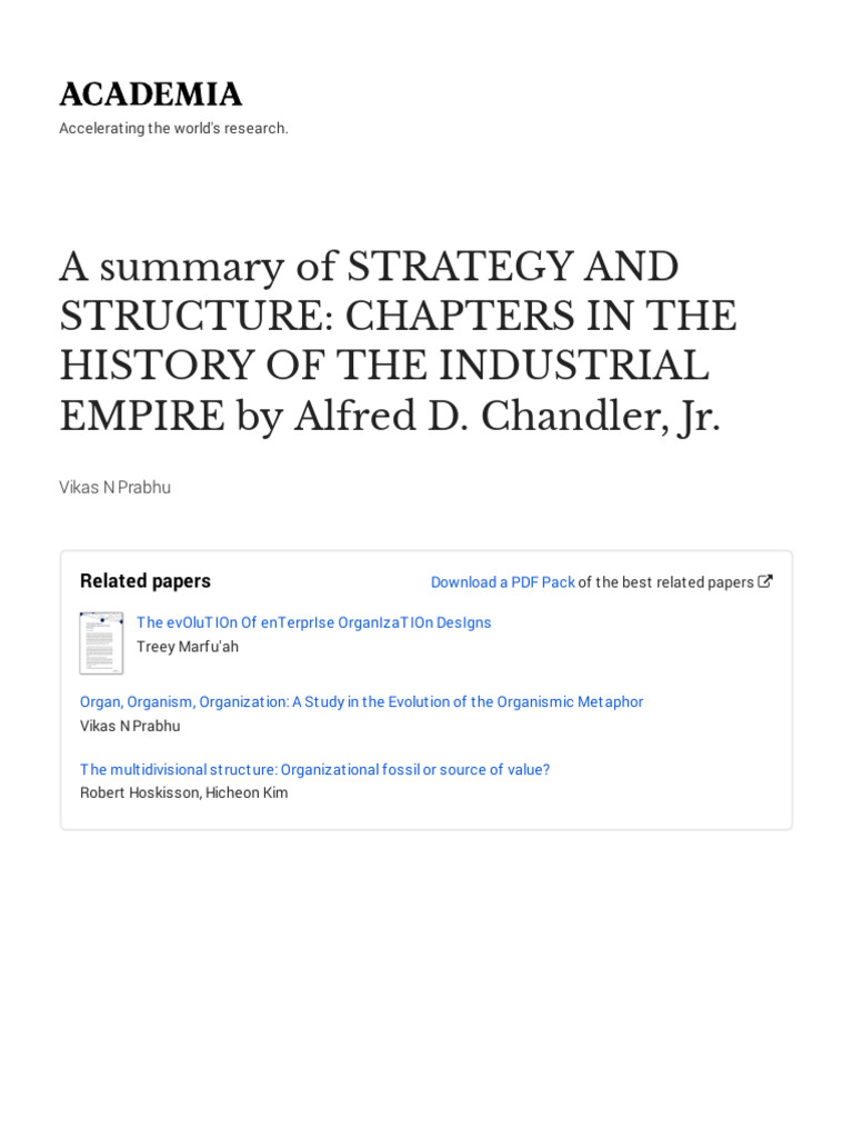 Chandler Stategy and Structure Summary-With-Cover-Page-V2 | PDF ...