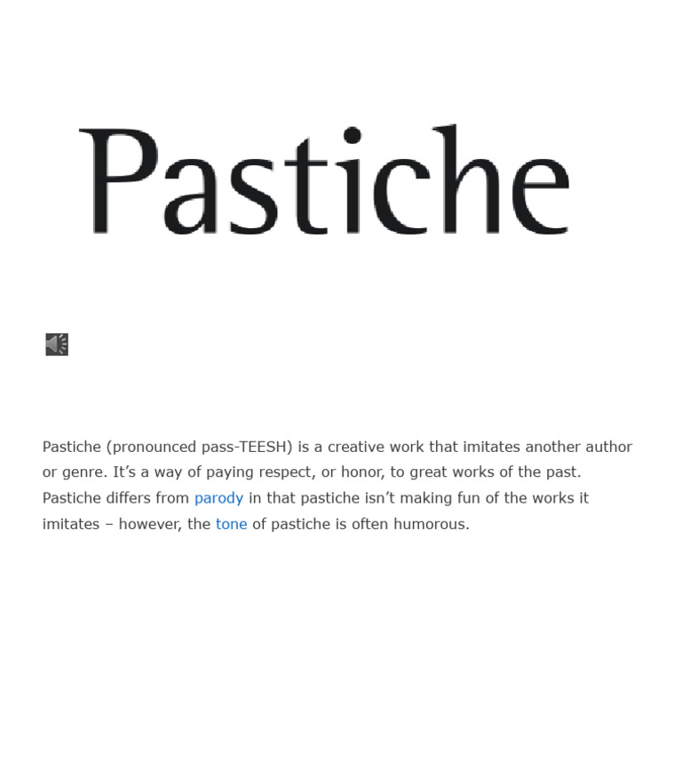 Understanding Pastiche in Literature | PDF | Language Arts & Discipline ...