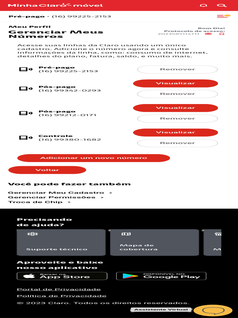 Você Está Na Área Logada Do Minha Claro Móvel. Consulte Seu Plano ...