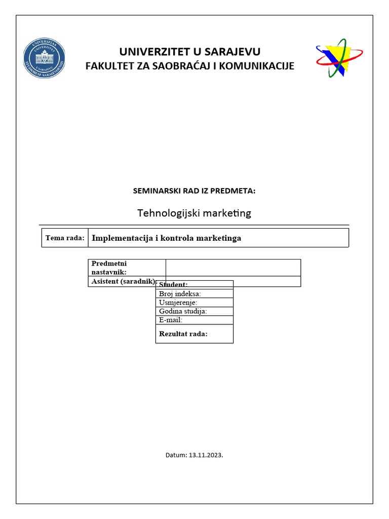 TM - Implementacija I Kontrola Marketinga | PDF